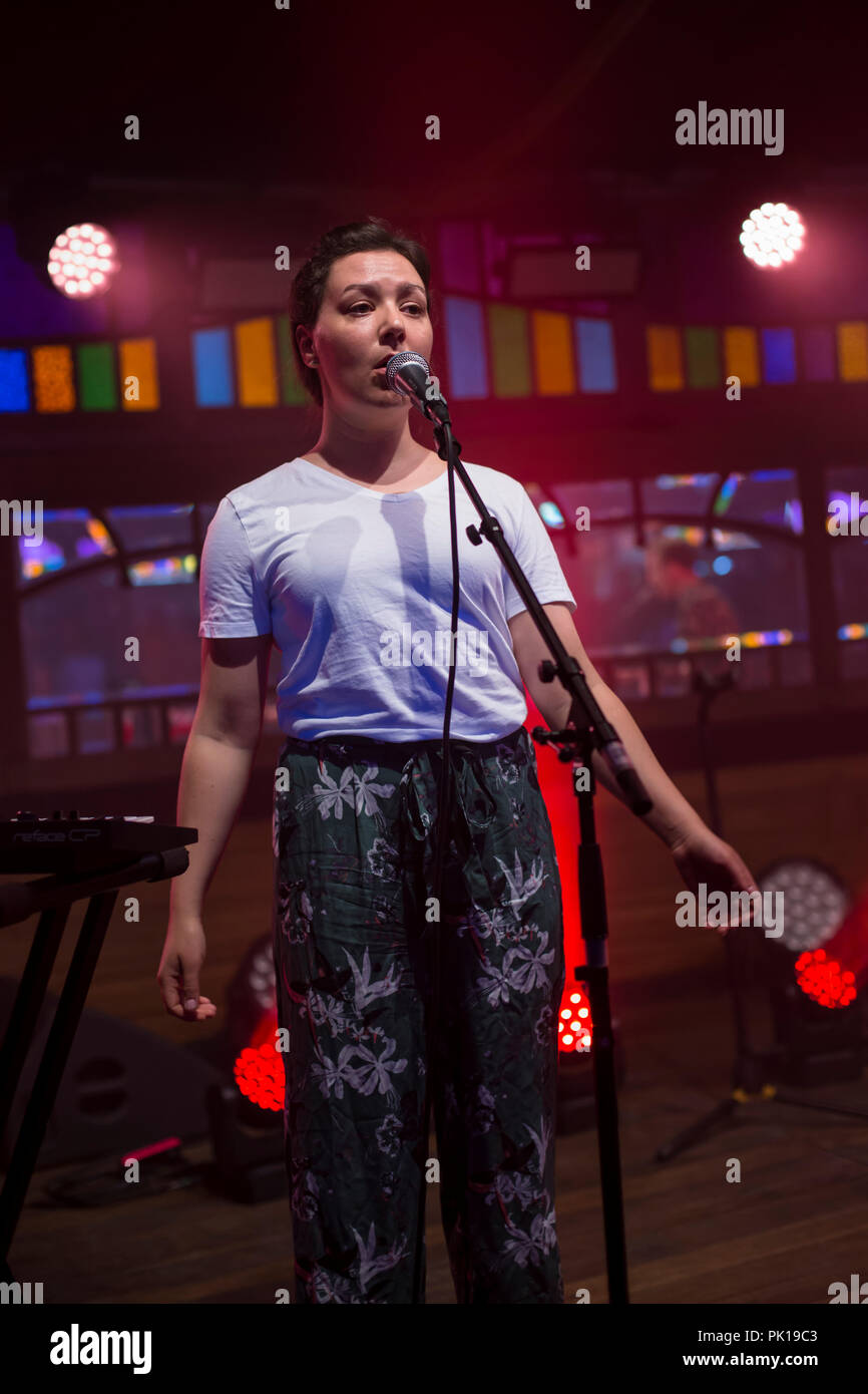 Norway, Bergen - June 16, 2018. The Fnnish indie pop band Vasas Flora ...