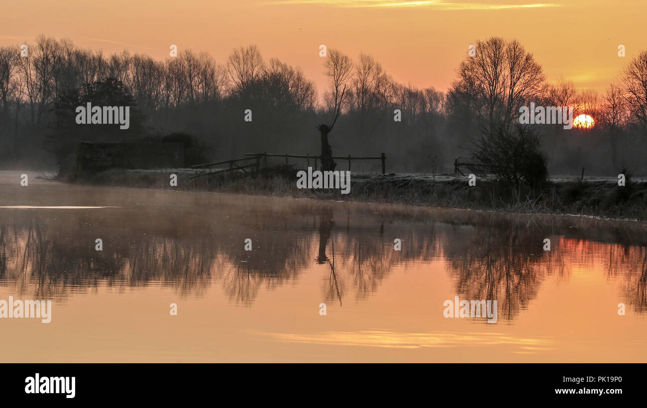 Sun Rise at The River Stock Photo - Alamy