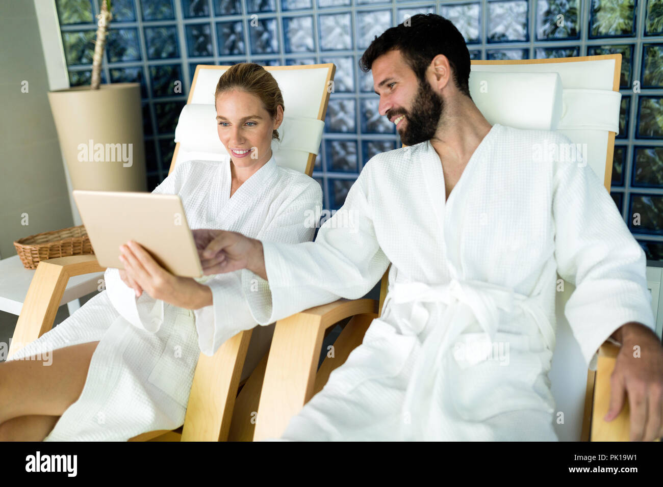 Cheerful couple relaxing together hi-res stock photography and images ...