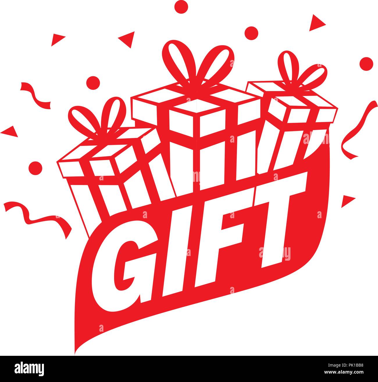 vector logo box with gifts Stock Vector Image & Art - Alamy