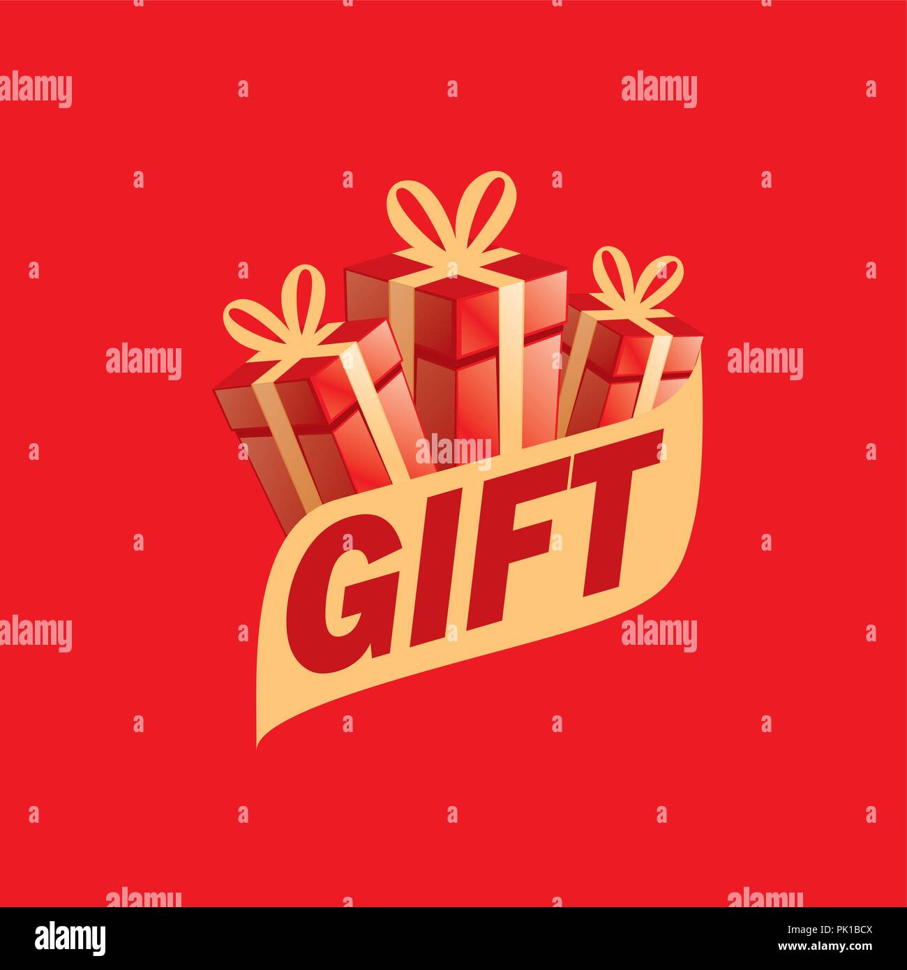 vector logo box with gifts Stock Vector Image & Art - Alamy