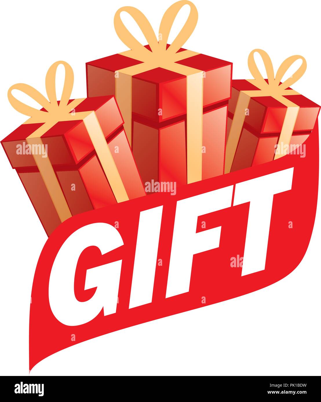 vector logo box with gifts Stock Vector Image & Art - Alamy