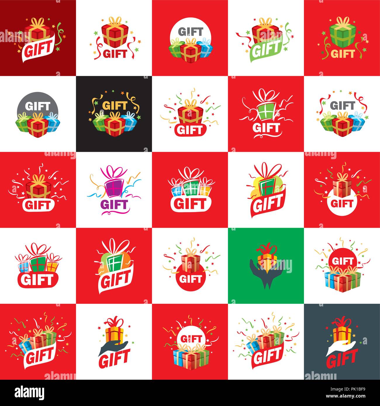 vector logo box with gifts Stock Vector Image & Art - Alamy