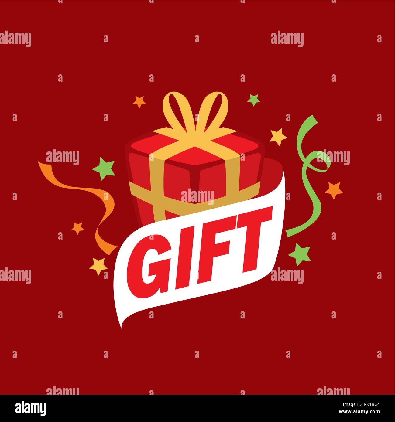 vector logo box with gifts Stock Vector Image & Art - Alamy
