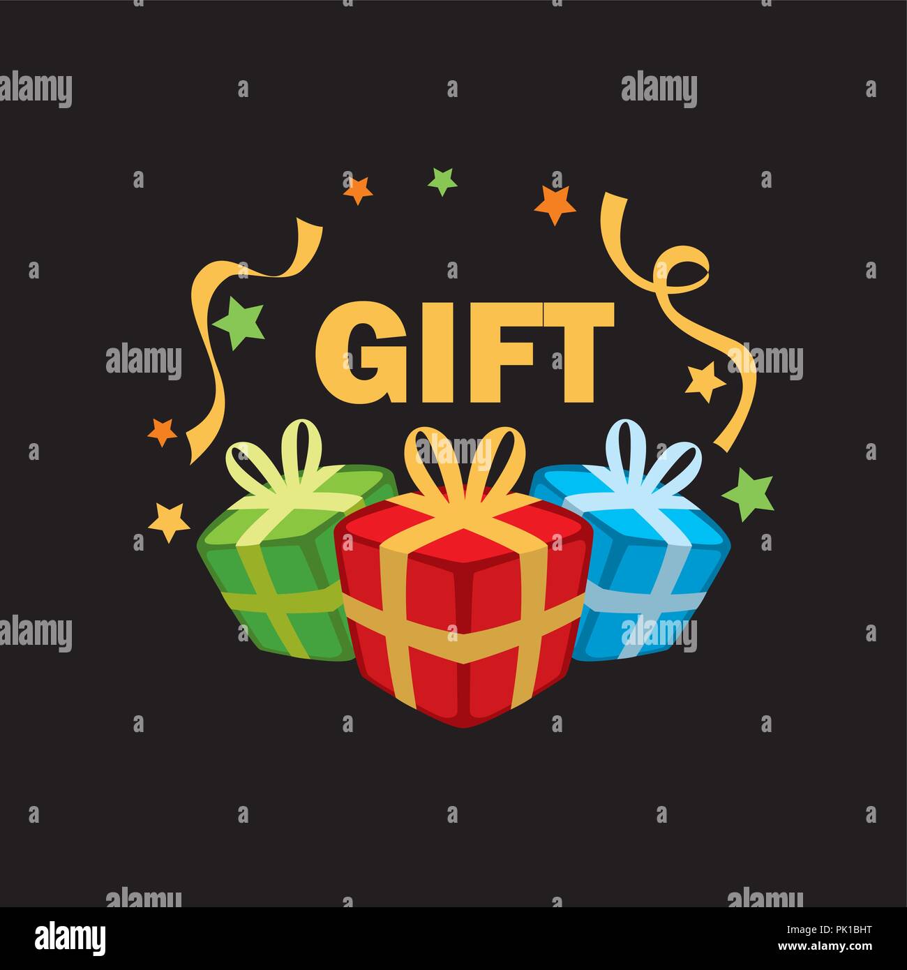 vector logo box with gifts Stock Vector Image & Art - Alamy