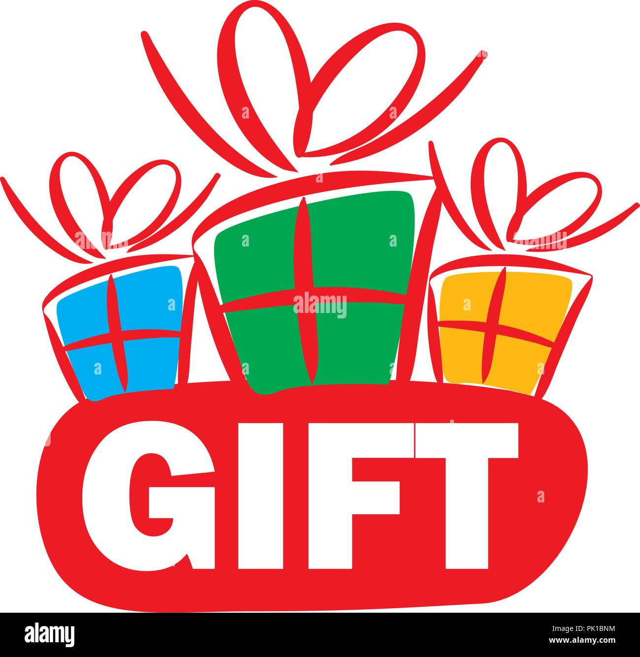 vector logo box with gifts Stock Vector Image & Art - Alamy