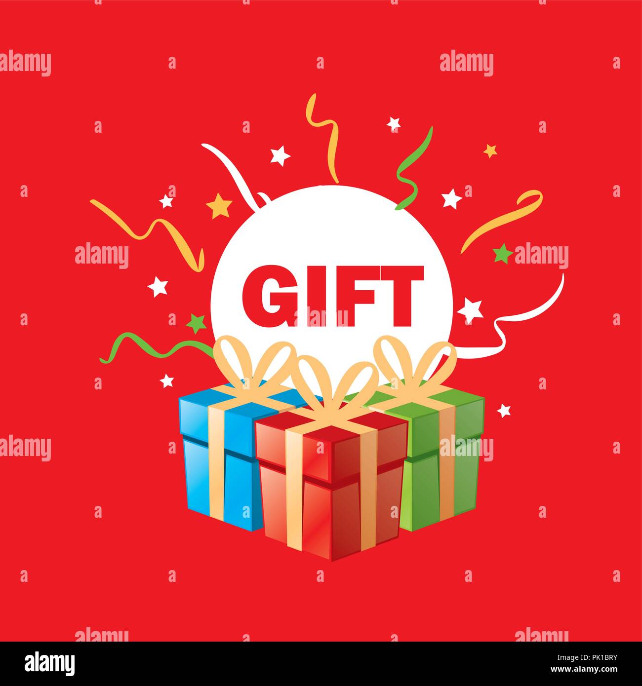 vector logo box with gifts Stock Vector Image & Art - Alamy