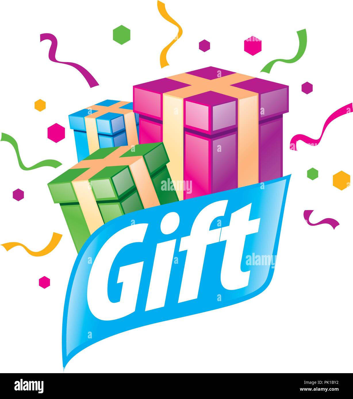vector logo box with gifts Stock Vector Image & Art - Alamy
