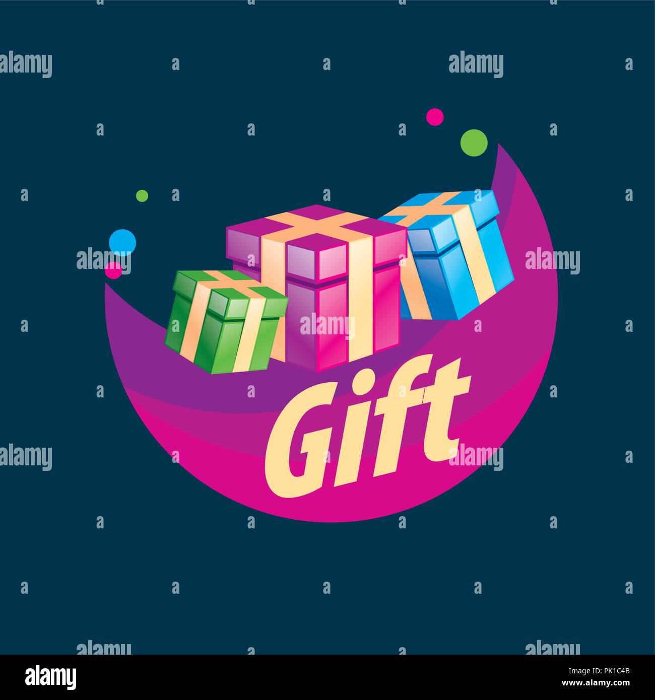 vector logo box with gifts Stock Vector Image & Art - Alamy
