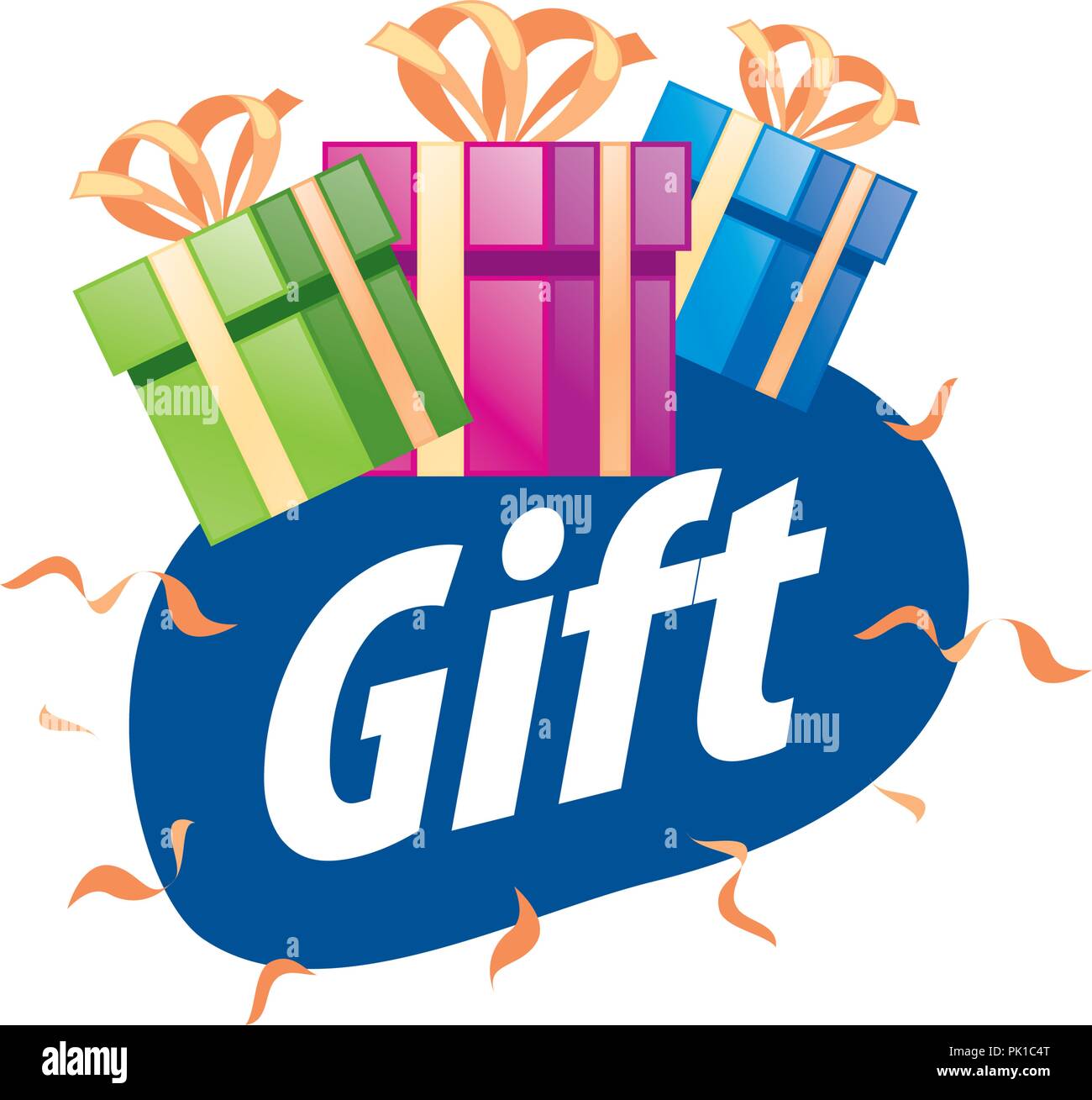 vector logo box with gifts Stock Vector Image & Art - Alamy