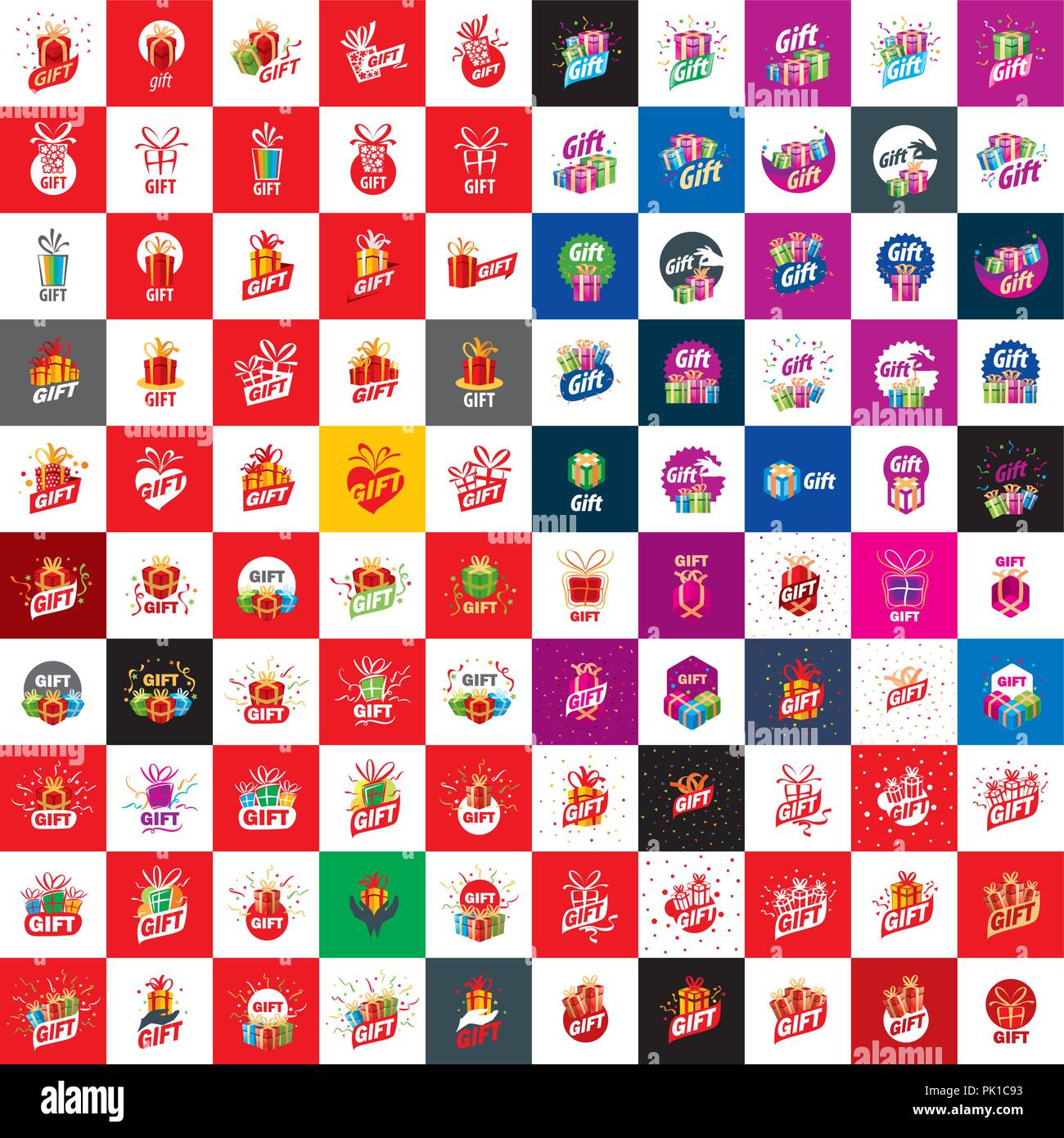 vector logo box with gifts Stock Vector Image & Art - Alamy