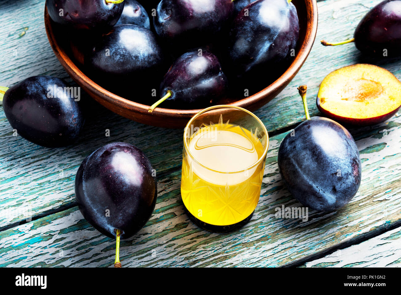 Rakia-Balkan strong alcoholic beverage from plum.Plum brandy Stock ...