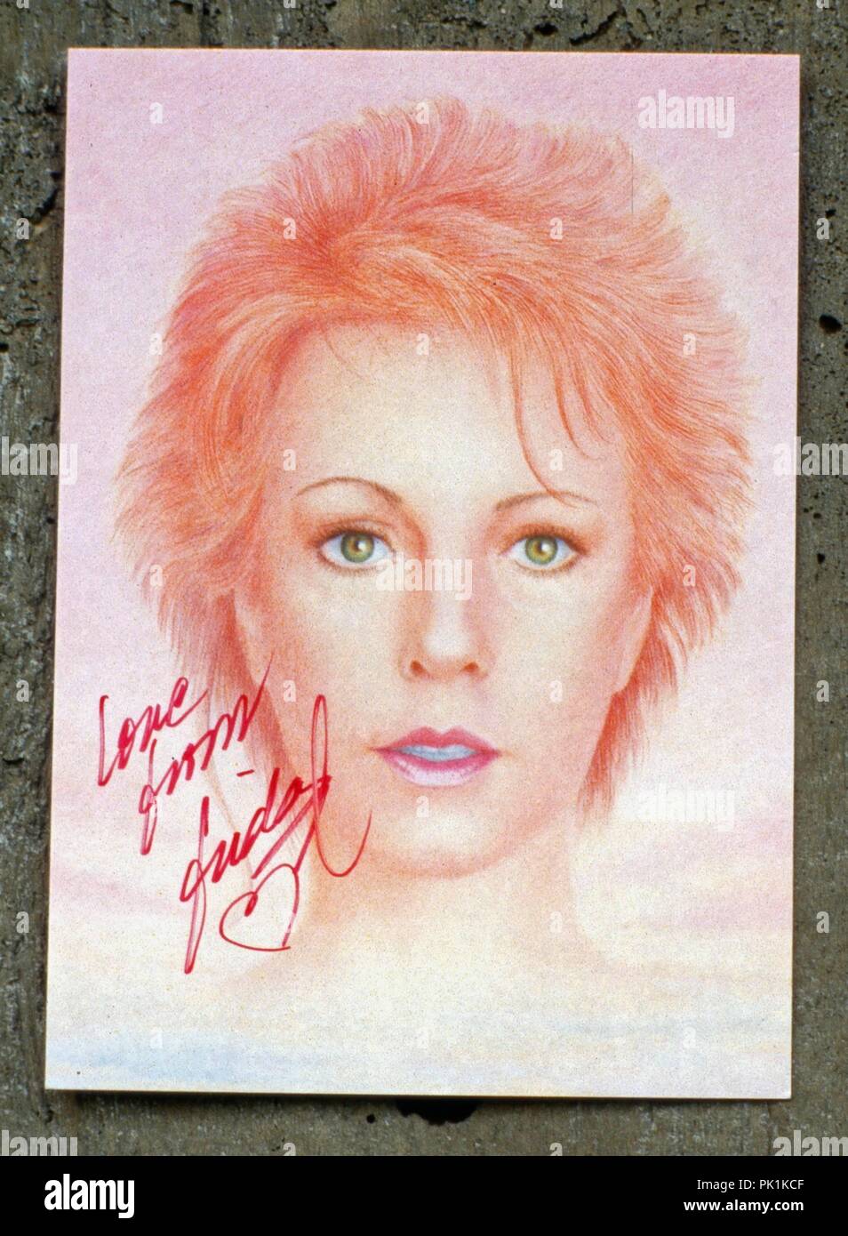 Porträtzeichnung von Frida (Anni-Frid Lyngstad) von ABBA, schwedische ...