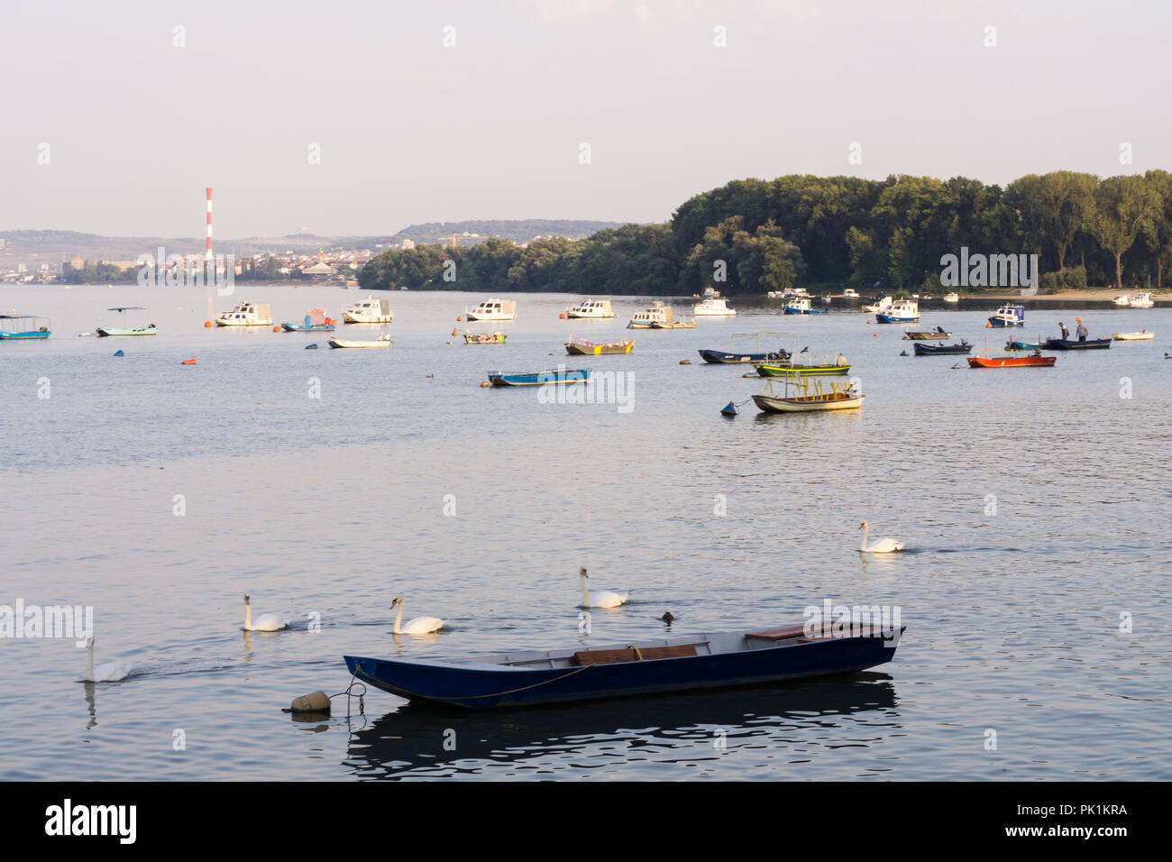 The Danube River at the Zemun waterfront in Belgrade, Serbia Stock ...