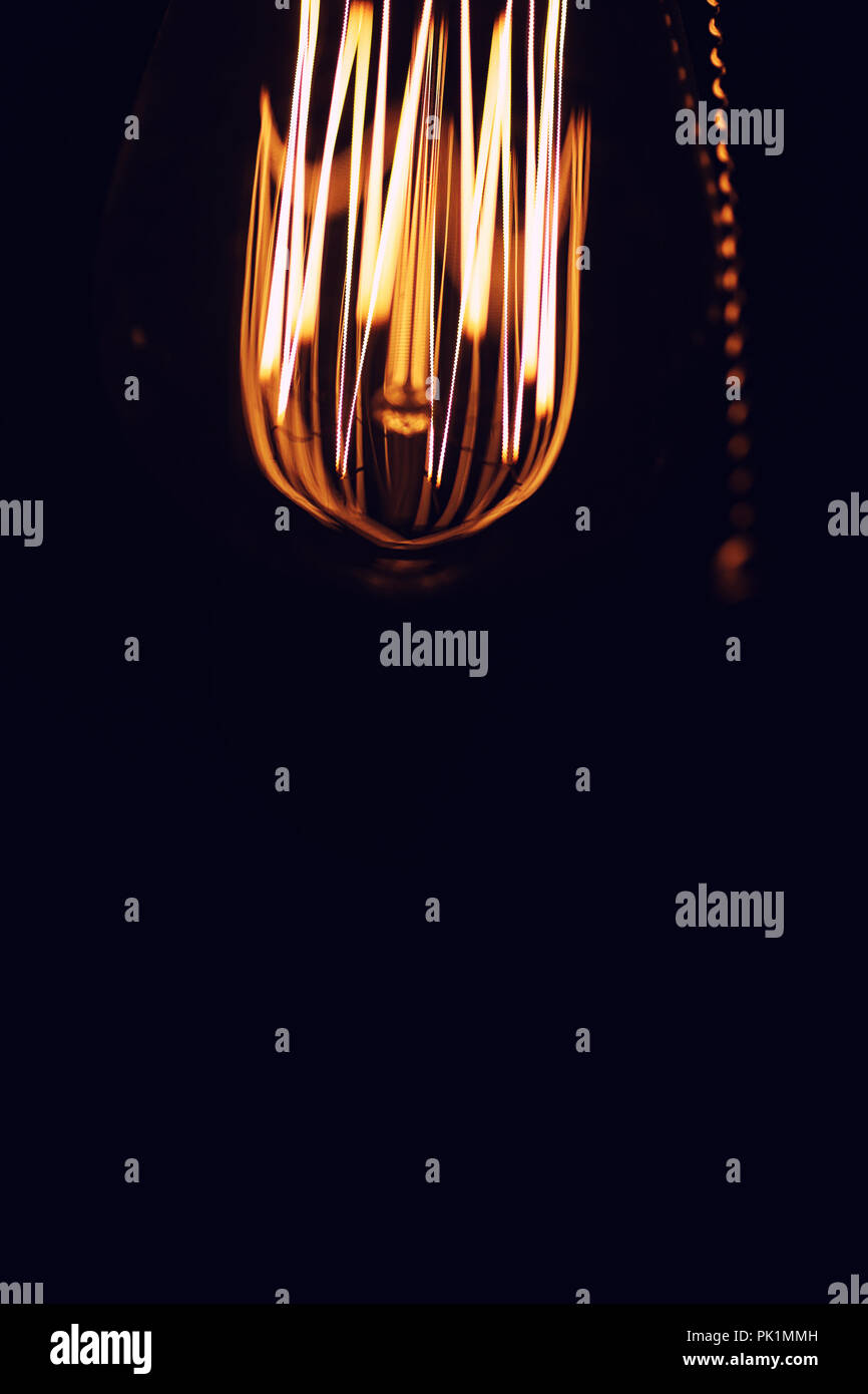 Lamps with tungsten filament. Edison's light bulb. Filament fila Stock ...