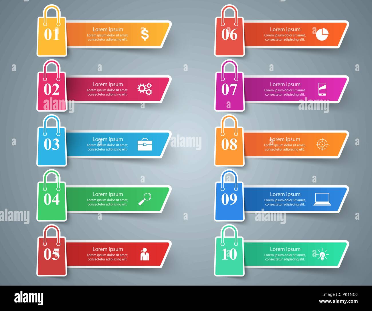 Business, shop, cart - ten paper infographic Stock Vector Image & Art ...