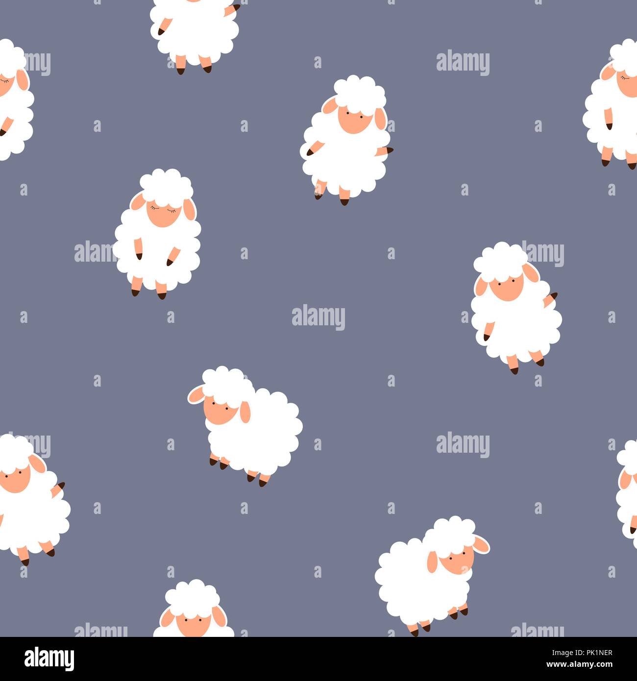 Cute little sheep Seamless Pattern Background. vector illustration ...