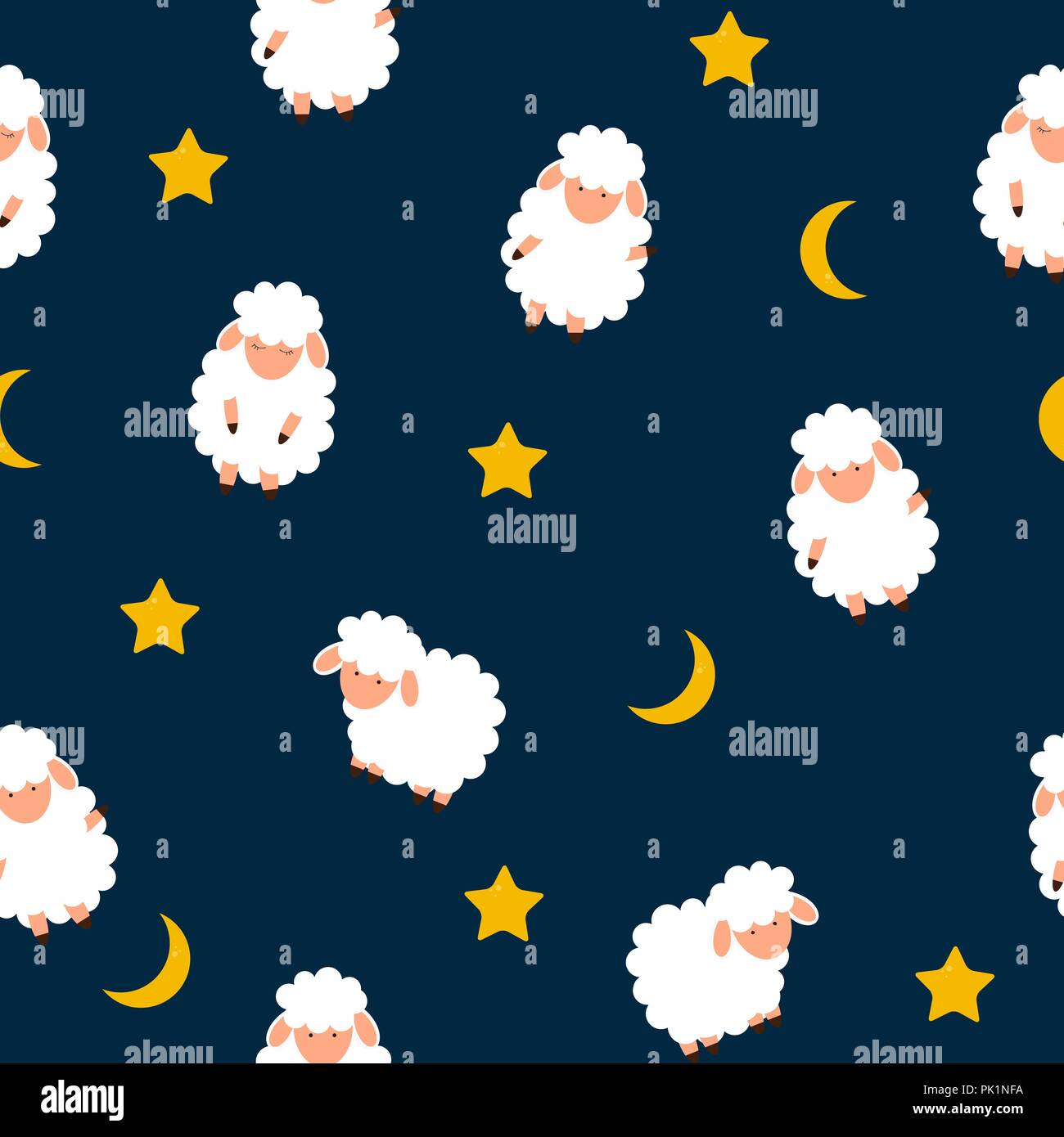 Cute little sheep Seamless Pattern Background. vector illustration ...