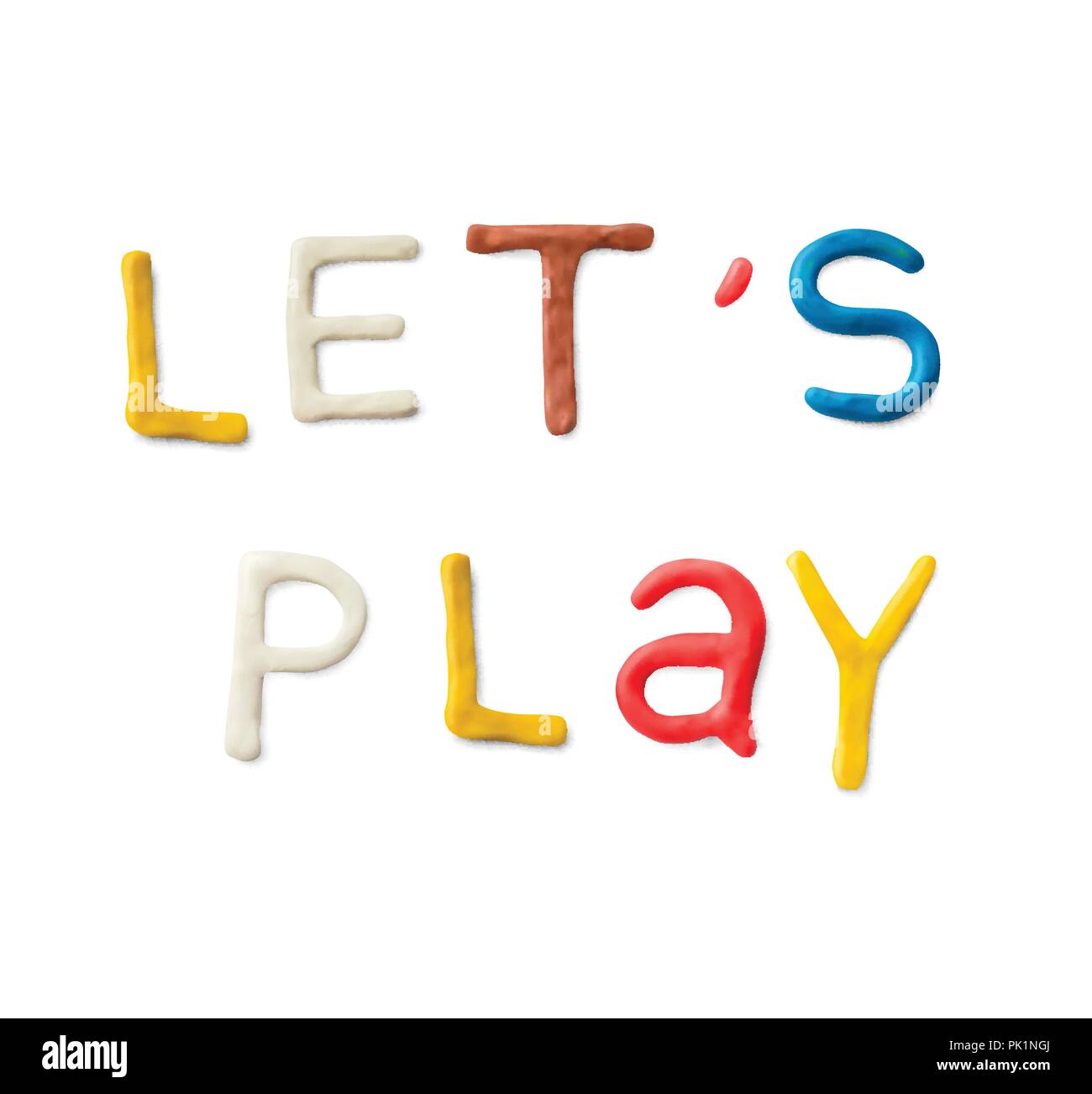 Handmade modeling clay words. Lets play Stock Vector Image & Art - Alamy