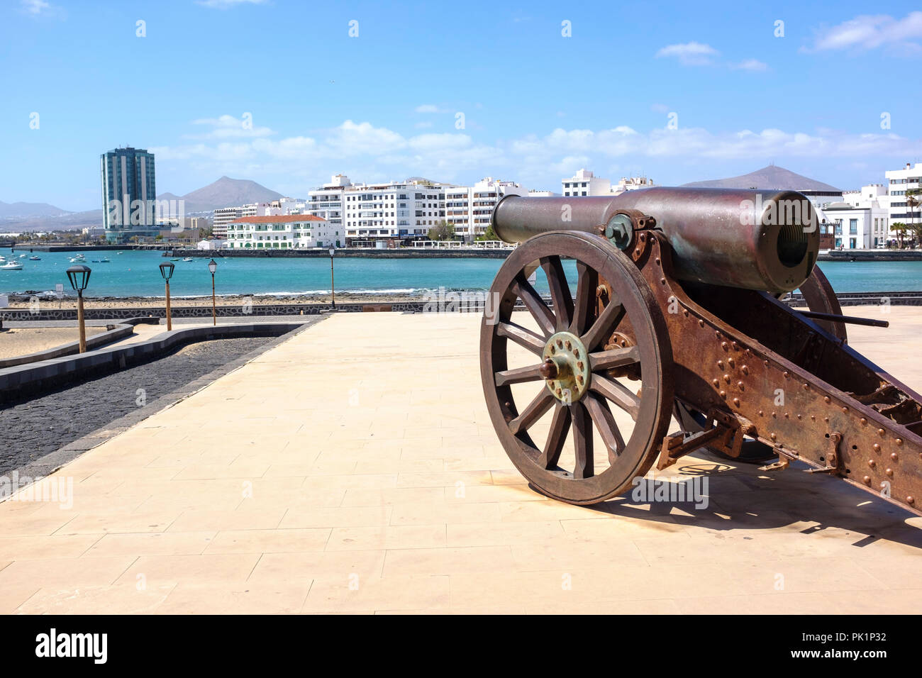 Canon at Castillo de San Gabriel, Arrecife, Lanzarote, Spain Stock ...