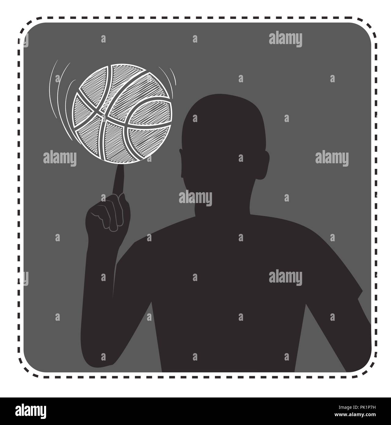 avatar anonymous in the form of a silhouette boy with a basketball ...