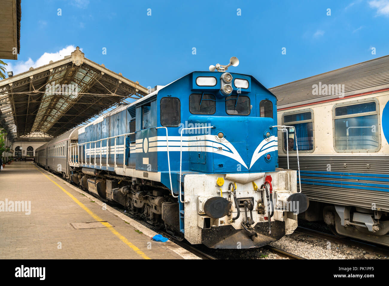 Passenger train at Oran Station in Algeria Stock Photo - Alamy
