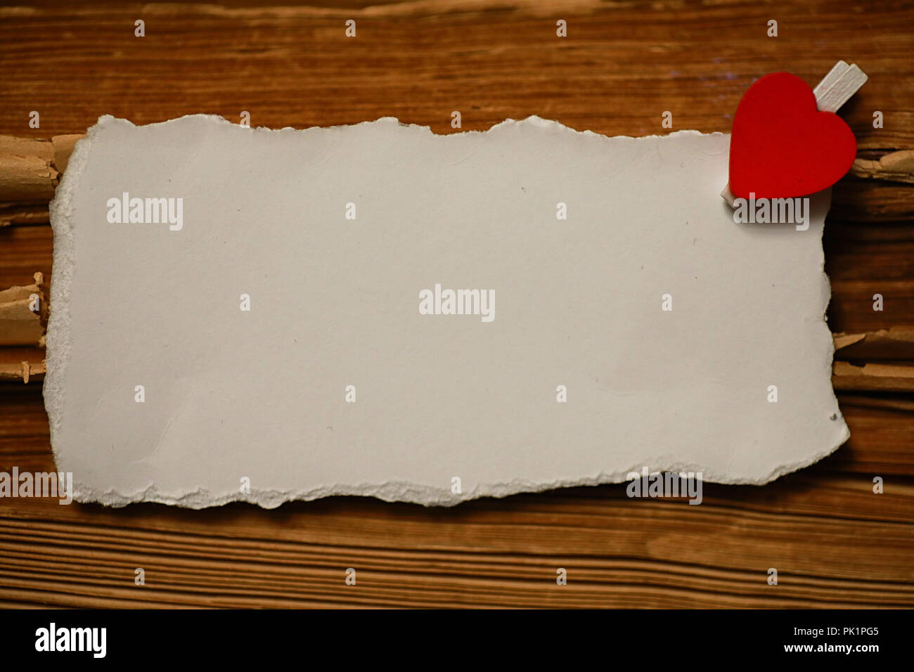 white sheet paper love notes and heart shape Stock Photo - Alamy