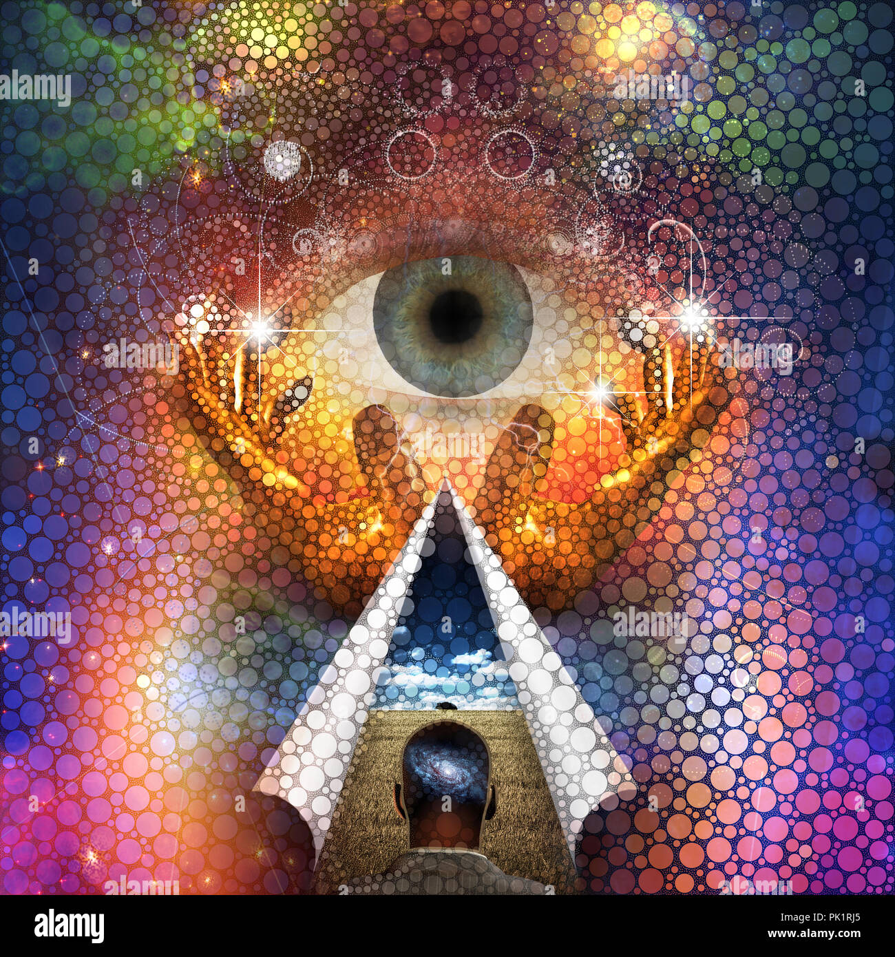 Abstract painting, human thoughts. Faith in God. 3D Rendering Stock ...