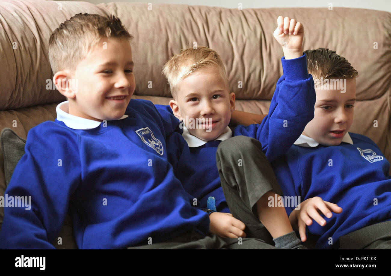 Four year old Alexander Pickering (centre), known as Xander, who has ...