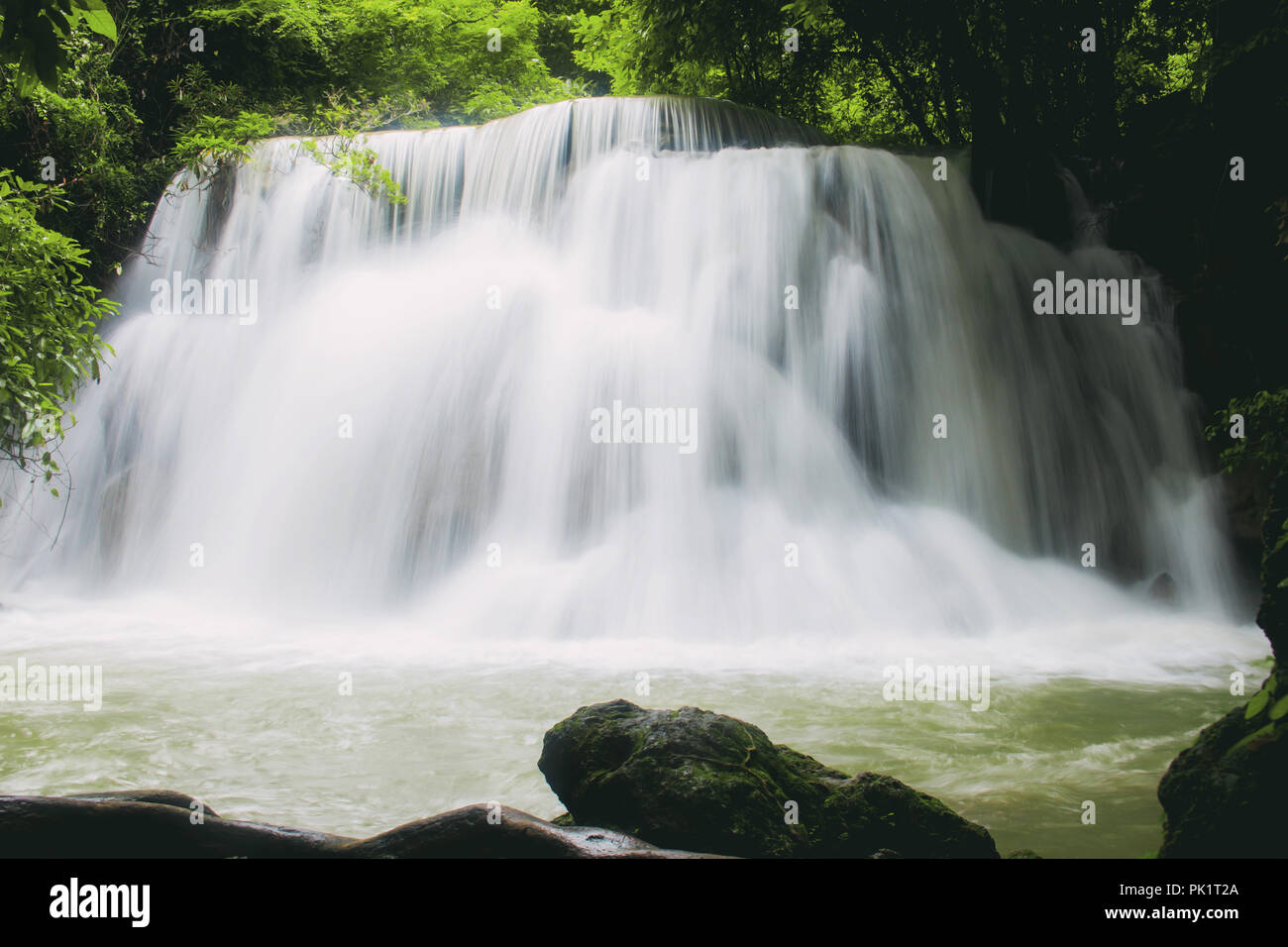 Waterfall and tree with beautiful in the rainy season Stock Photo - Alamy