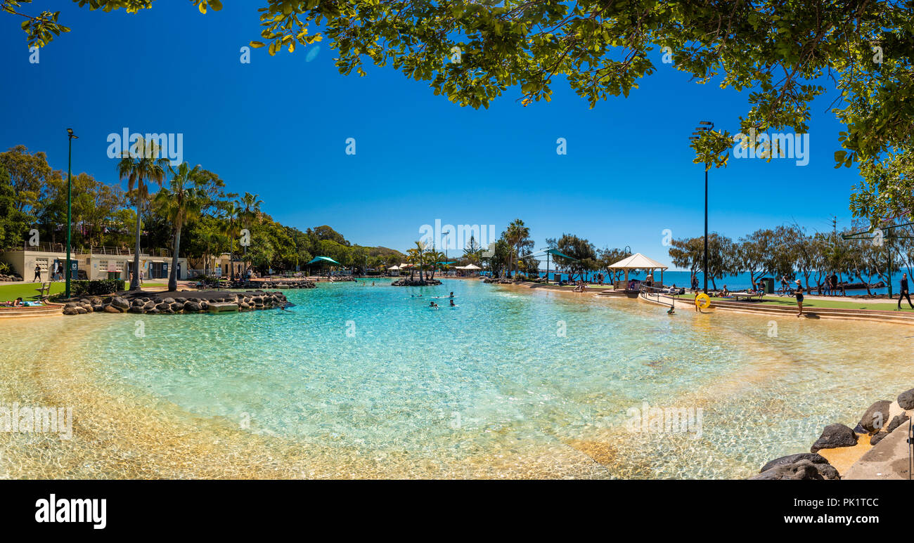 Brisbane, AUS - Sept 09, 2018: Settlement Cove Lagoon on the beach on ...