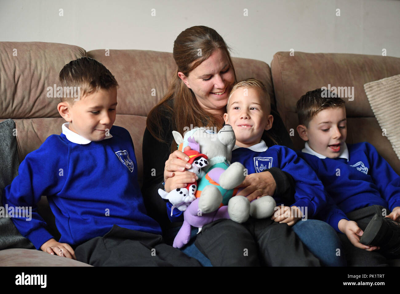 Four year old Alexander Pickering (centre), known as Xander, who has ...
