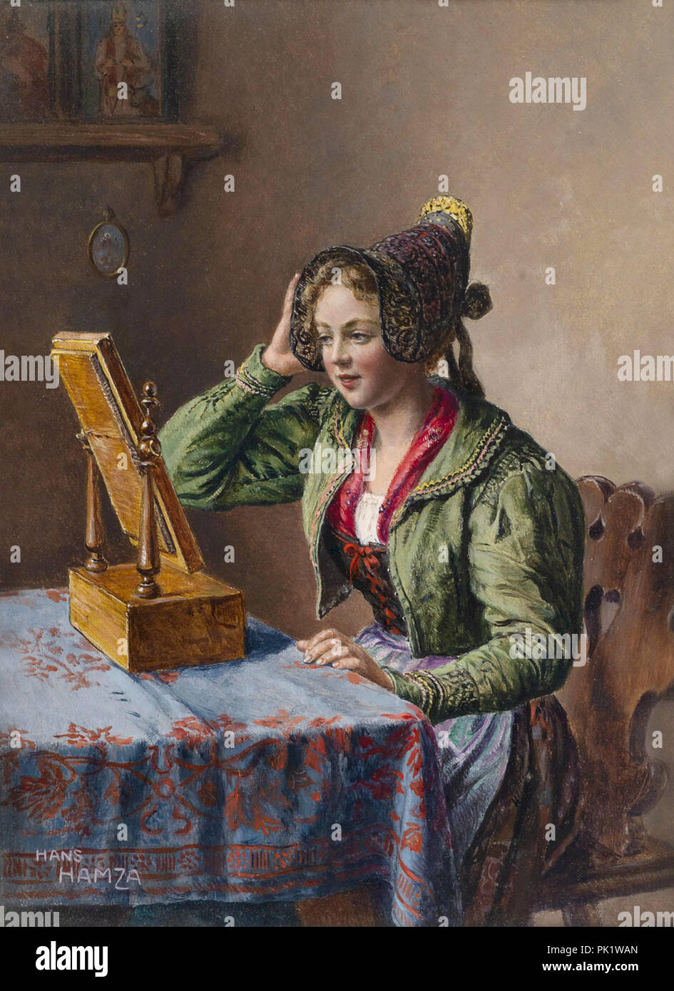 Hamza Hans - Young Girl in Front of the Mirror Stock Photo - Alamy