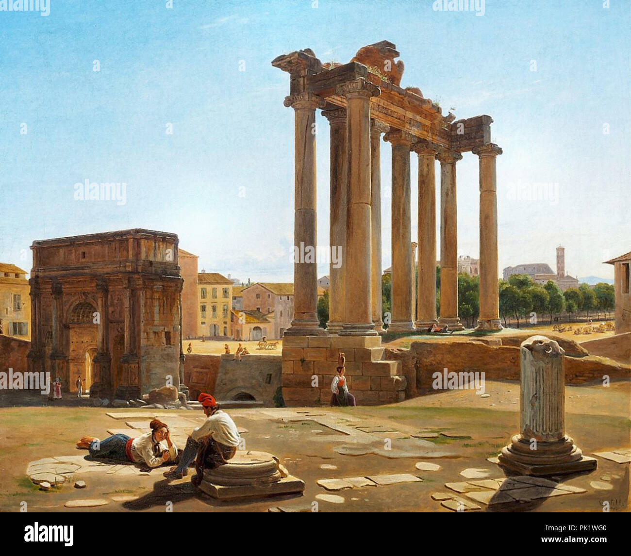 Hansen Constantin - the Arch of Septumius Severus and the Temple of ...