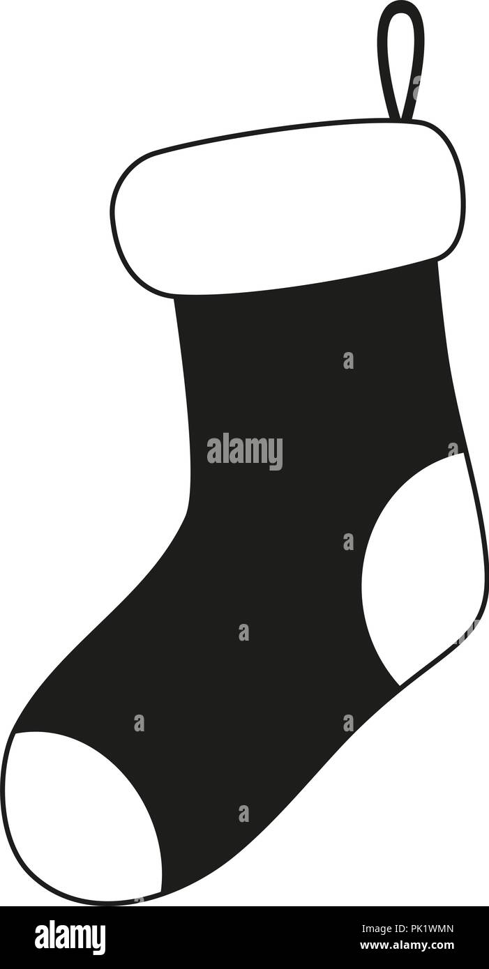 Black white xmas stocking Stock Vector Images - Alamy