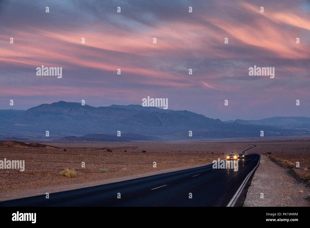 State Route 190 crossing Death Valley National Park in California, USA ...