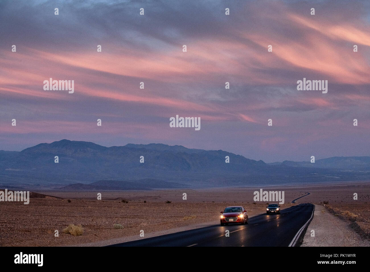 State Route 190 crossing Death Valley National Park in California, USA ...