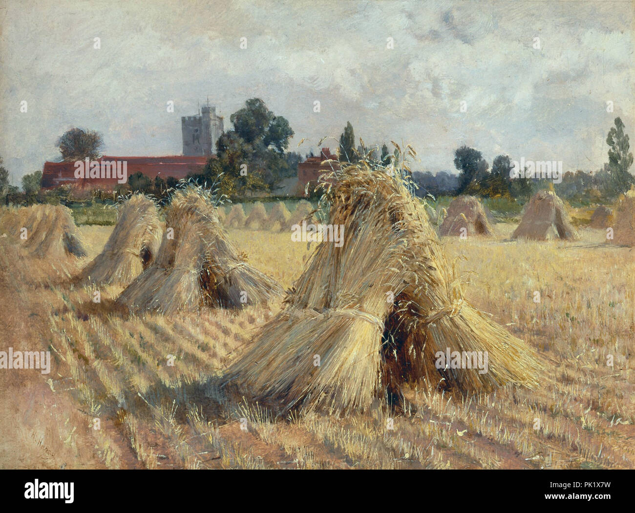 Hardy Heywood - Corn Stooks by Bray Church Stock Photo - Alamy