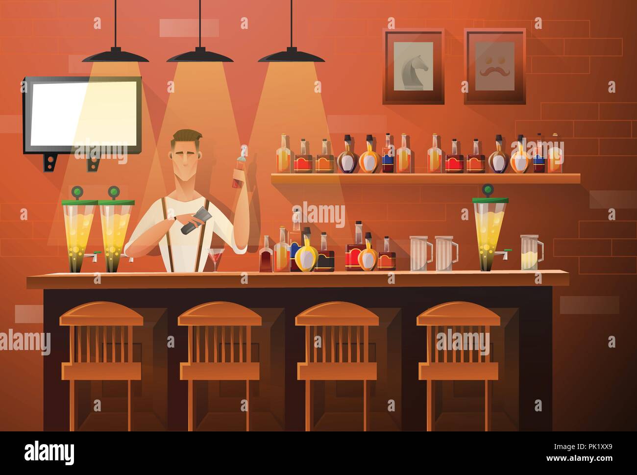 Handsome bartender Stock Vector Images - Alamy