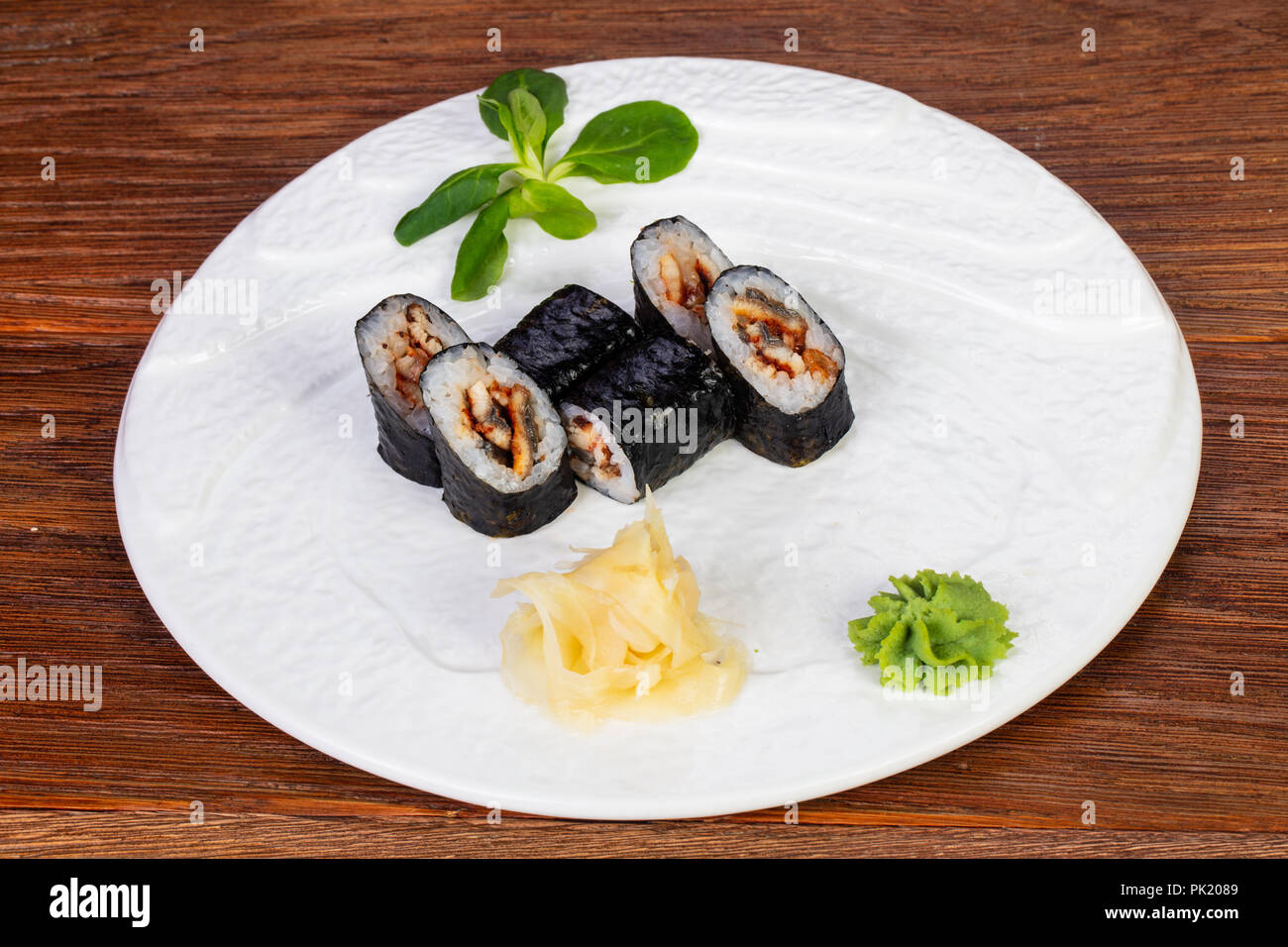 Maki roll Unagi with eel Stock Photo - Alamy