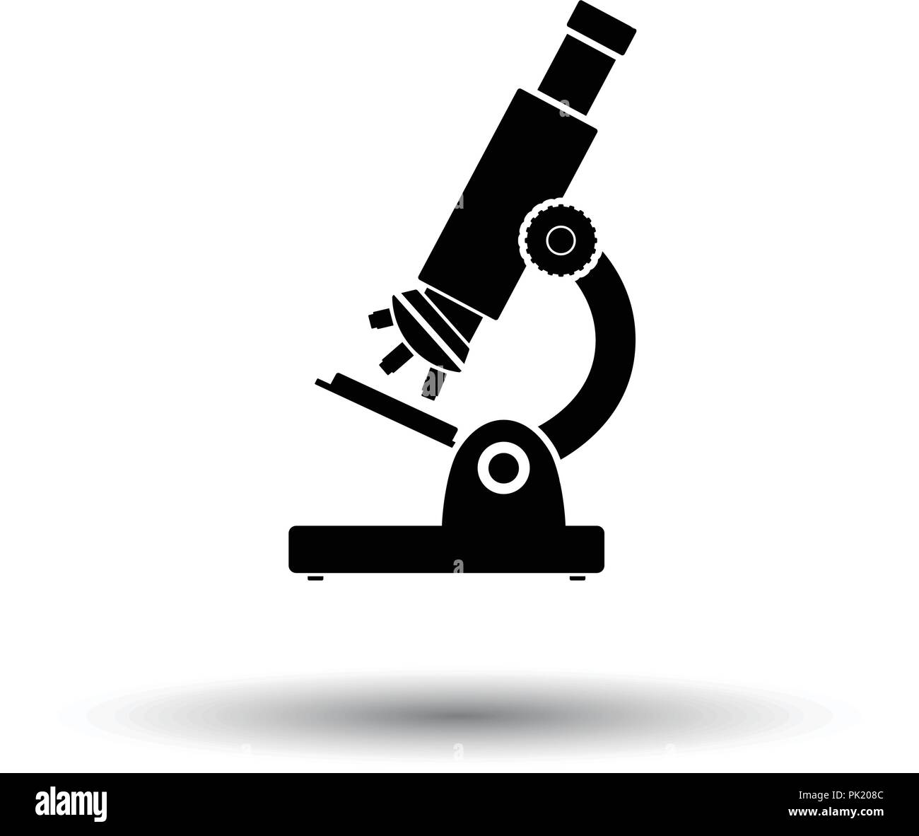 School microscope icon. White background with shadow design. Vector ...