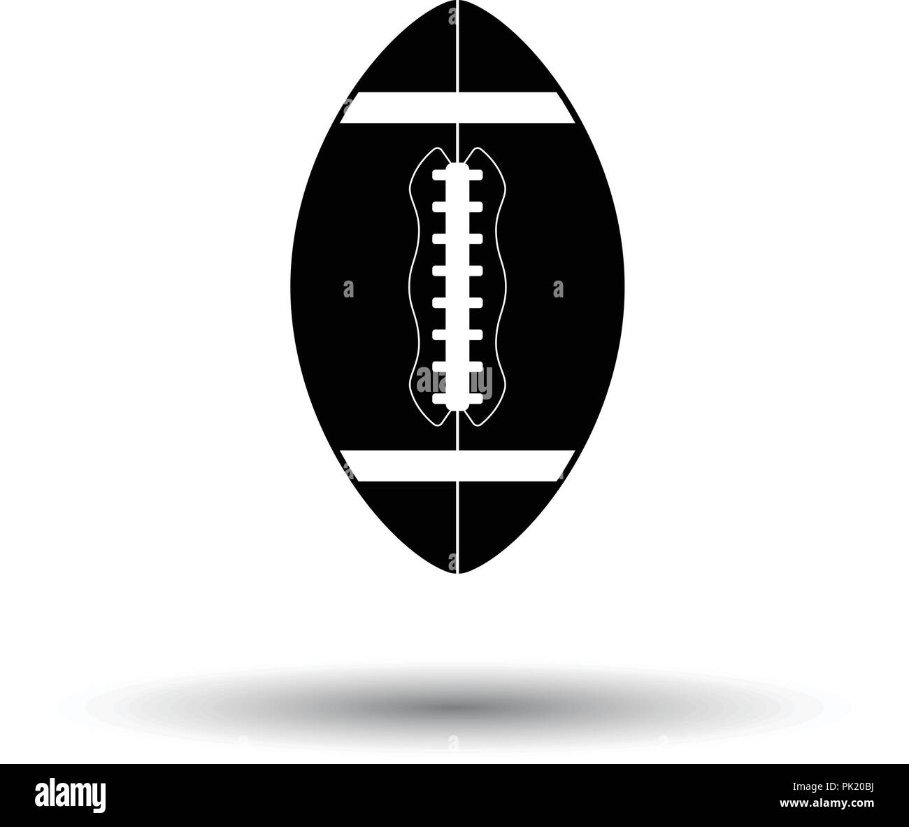 American football icon. White background with shadow design. Vector ...