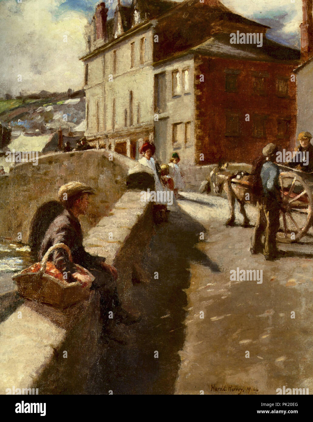 Harvey Harold - the Baker Boy on Newlyn Bridge Stock Photo - Alamy