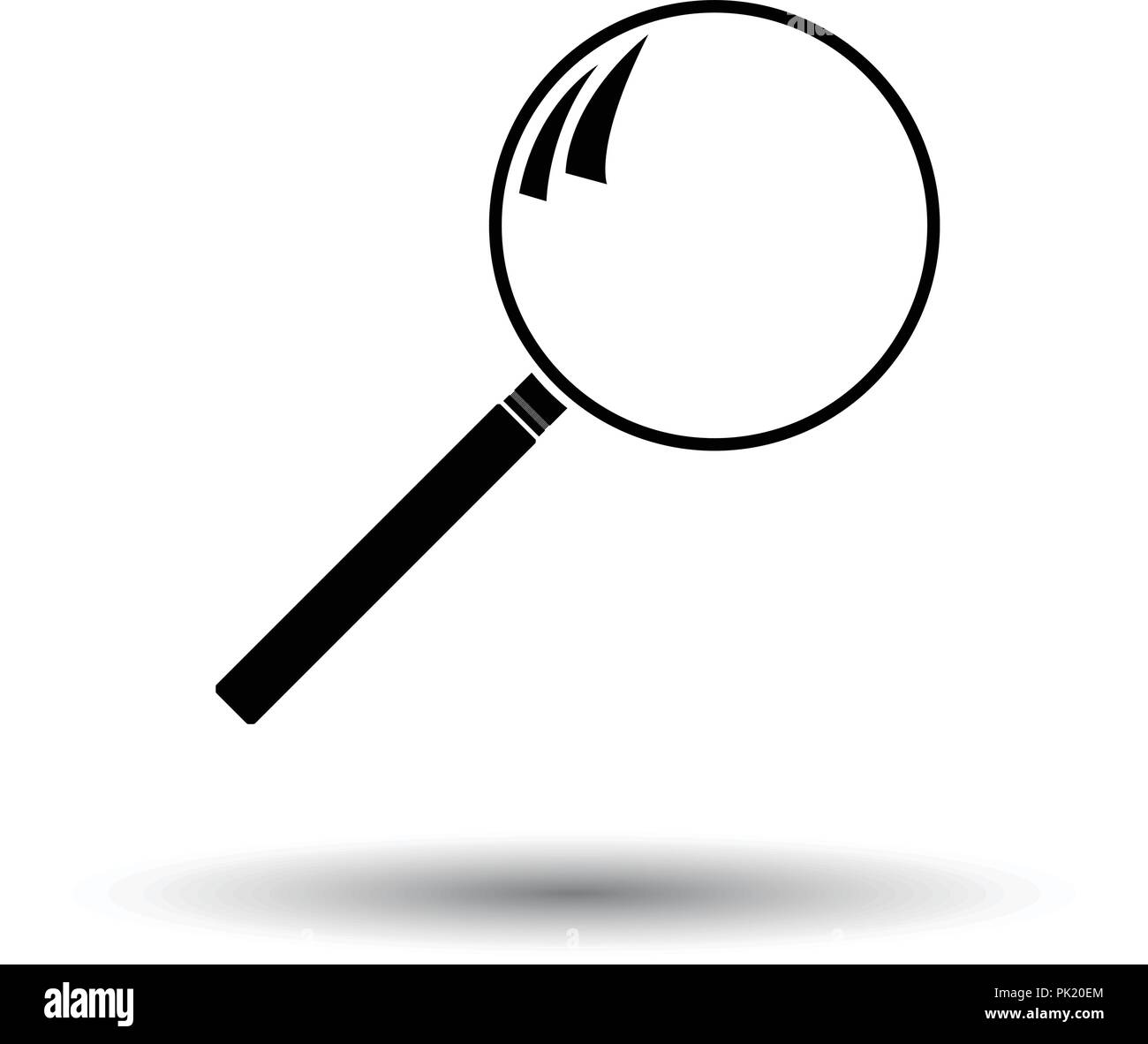 Loupe icon. White background with shadow design. Vector illustration ... Loupe icon. White background with shadow design. Vector illustration ...