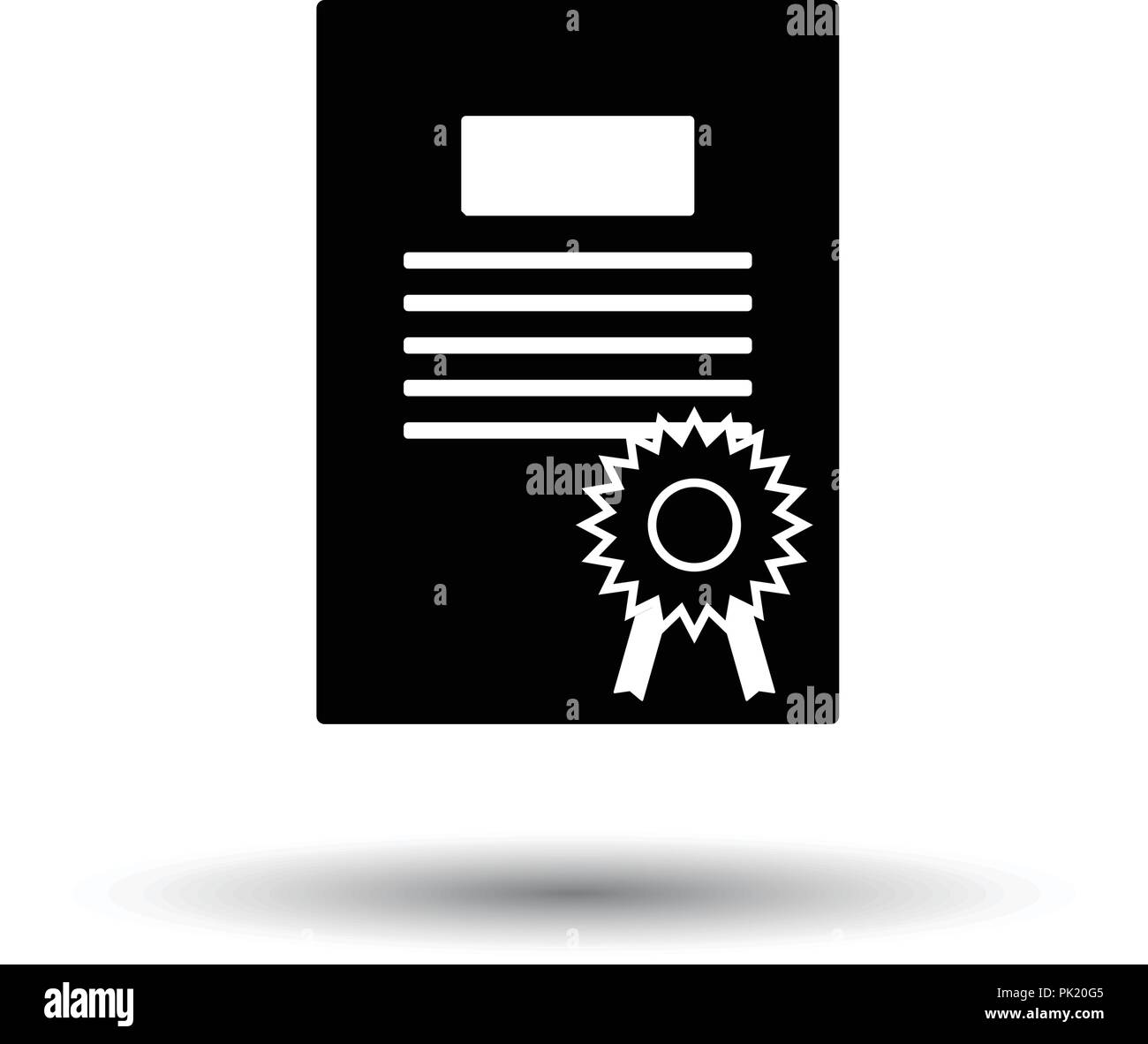 Diploma icon. White background with shadow design. Vector illustration ...