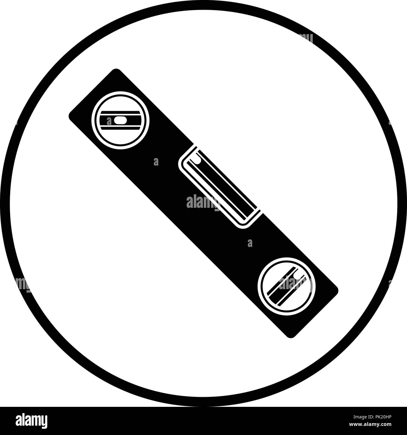 Icon of construction level . Thin circle design. Vector illustration ...