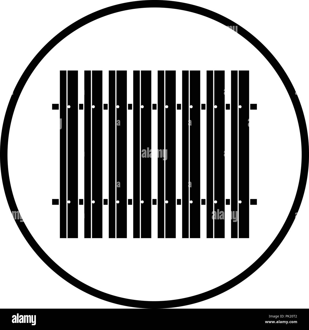 Icon of Construction fence . Thin circle design. Vector illustration ...