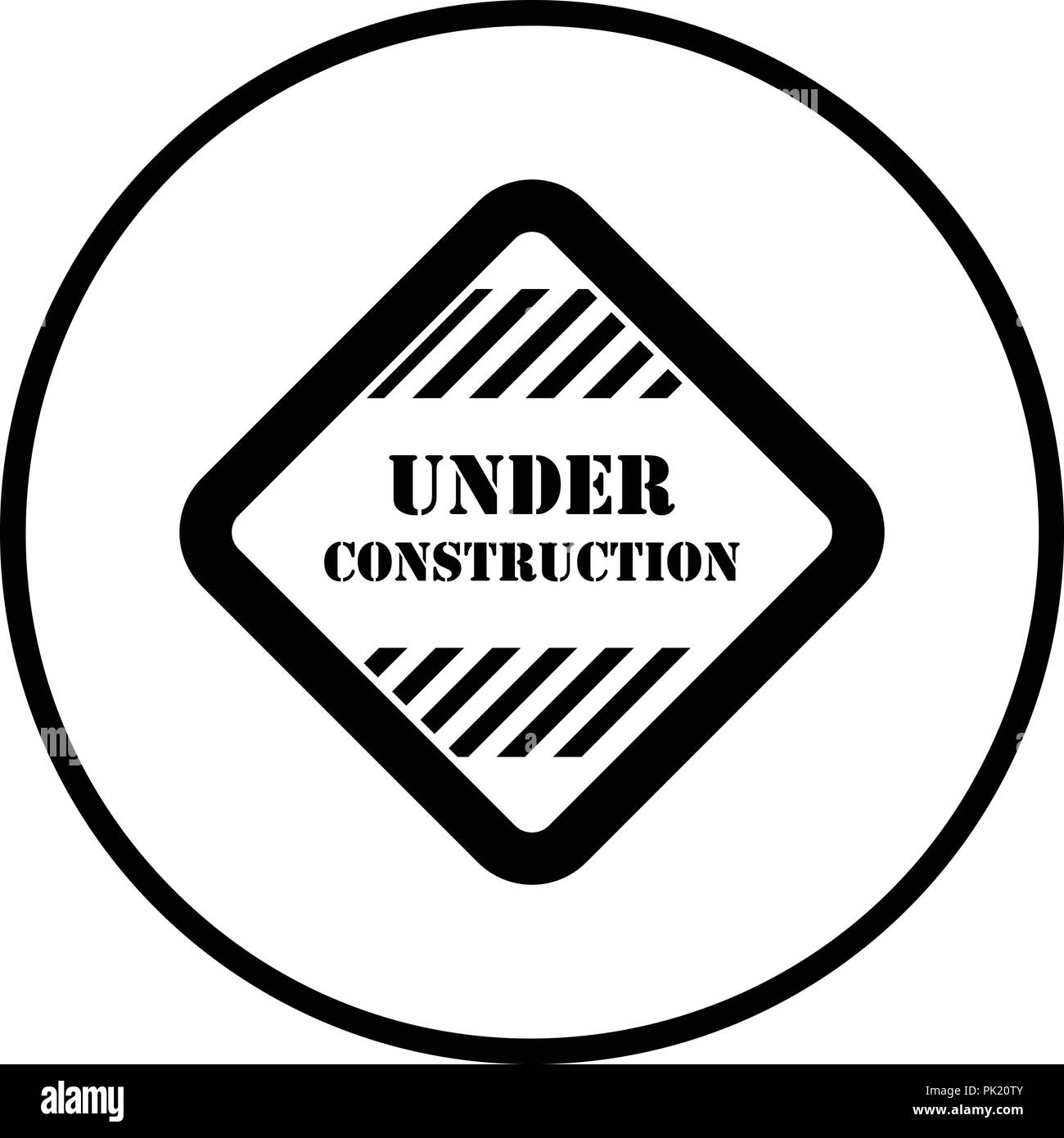 Icon of Under construction. Thin circle design. Vector illustration ...