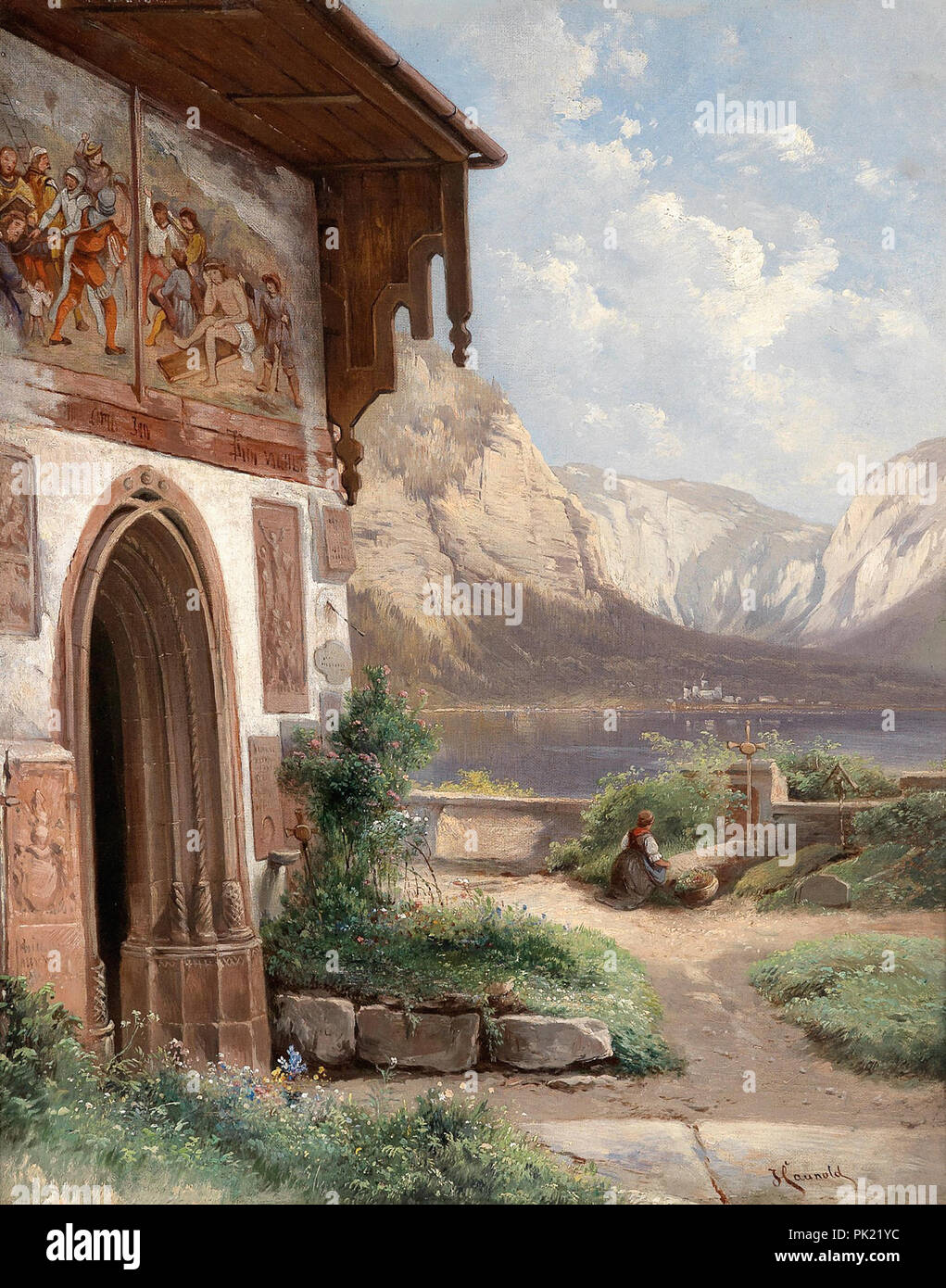 Haunold Carl Franz Emanuel - Scene from the Salzkammergut Stock Photo ...