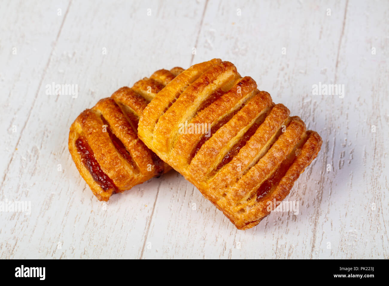 Sweet tastu bun with jam Stock Photo - Alamy